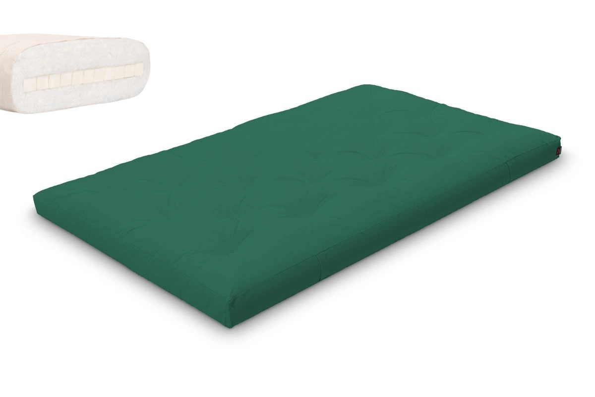 Materac Futon 120x200 z lateksem – Futon Slim Pascall Butelkowa Zieleń